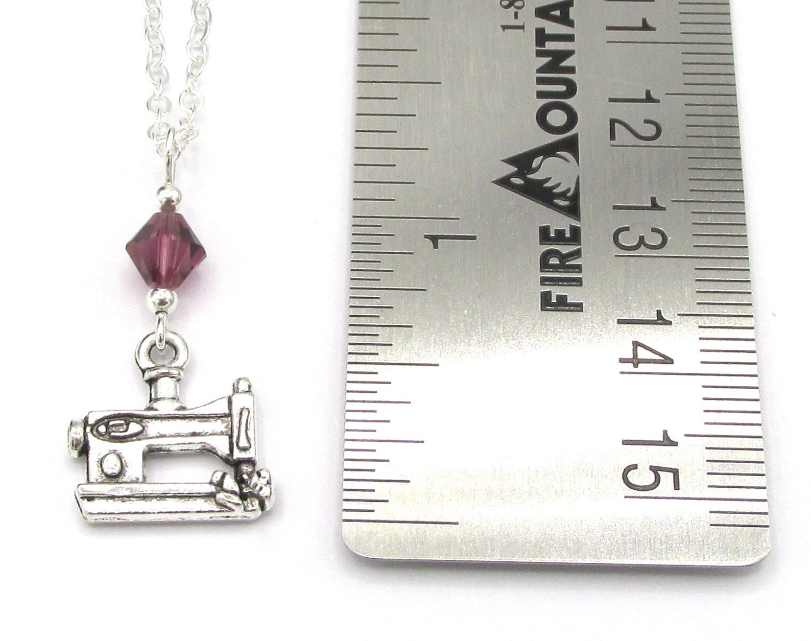 Sewing Machine Necklace- Choose a Birthstone, Sewing Machine Jewelry ...