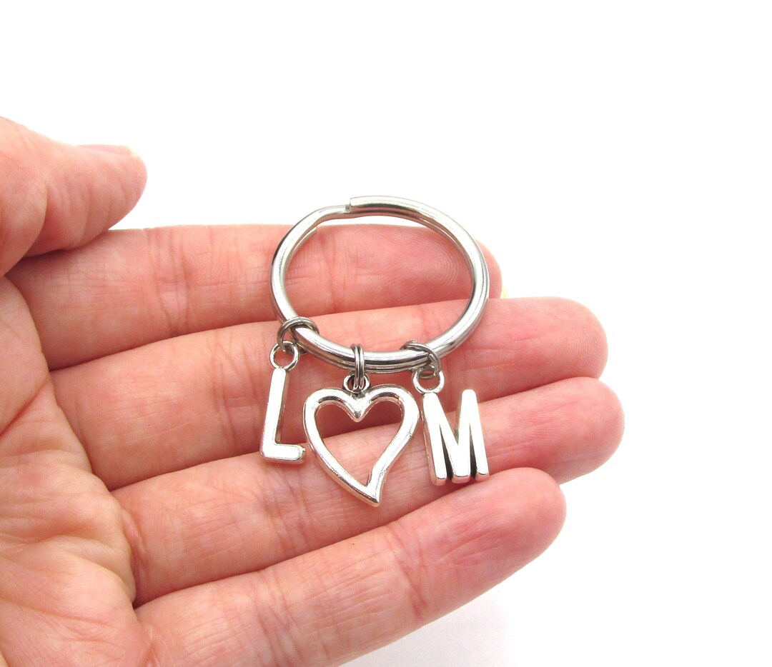 Couples Keychain- Choose Two Initials, Relationship Keyring, Couples ...