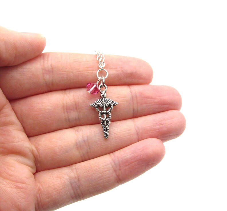 Caduceus Bracelet Choose a Birthstone Caduceus Jewelry - Etsy Ireland