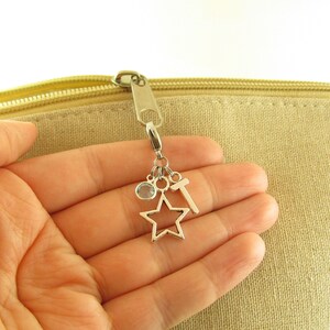 Star Zipper Pull- Choose a Birthstone and Initial, Personalized Star ...