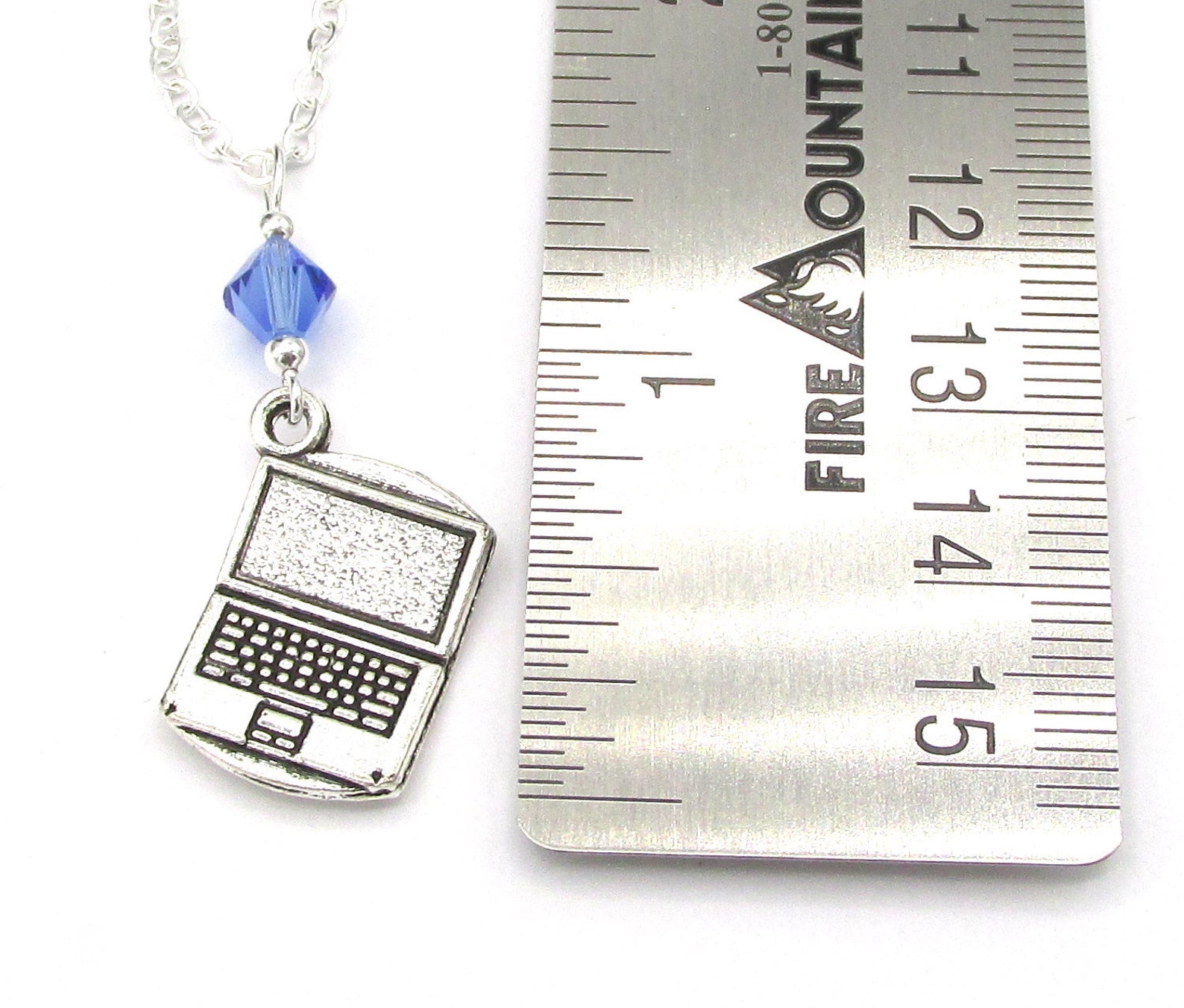 Laptop Necklace Choose a Birthstone PC Pendant Computer | Etsy