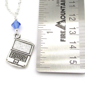 Laptop Necklace- Choose a Birthstone, PC Pendant, Computer Pendant ...