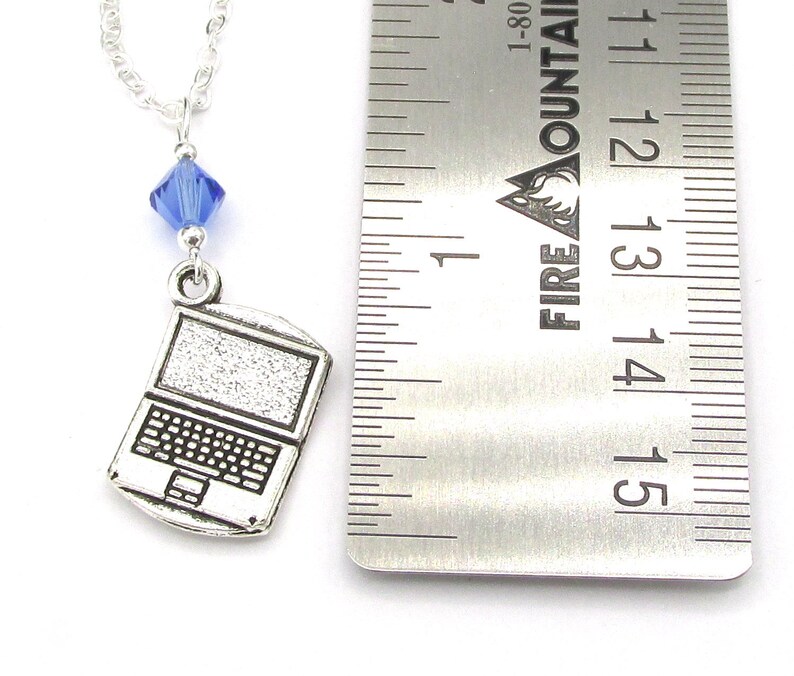 Laptop Necklace Choose a Birthstone PC Pendant Computer | Etsy