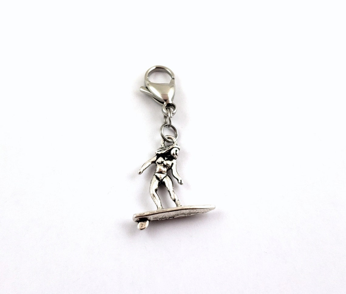 Surfer Zipper Pull, Surfer Bag Charm, Surfing Accessories, Surf Purse ...