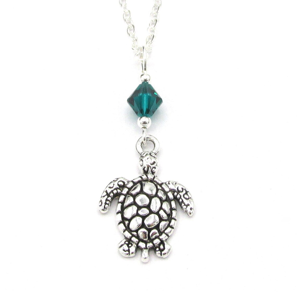 Sea Turtle Necklace Choose a Birthstone Sea Turtle Jewelry - Etsy