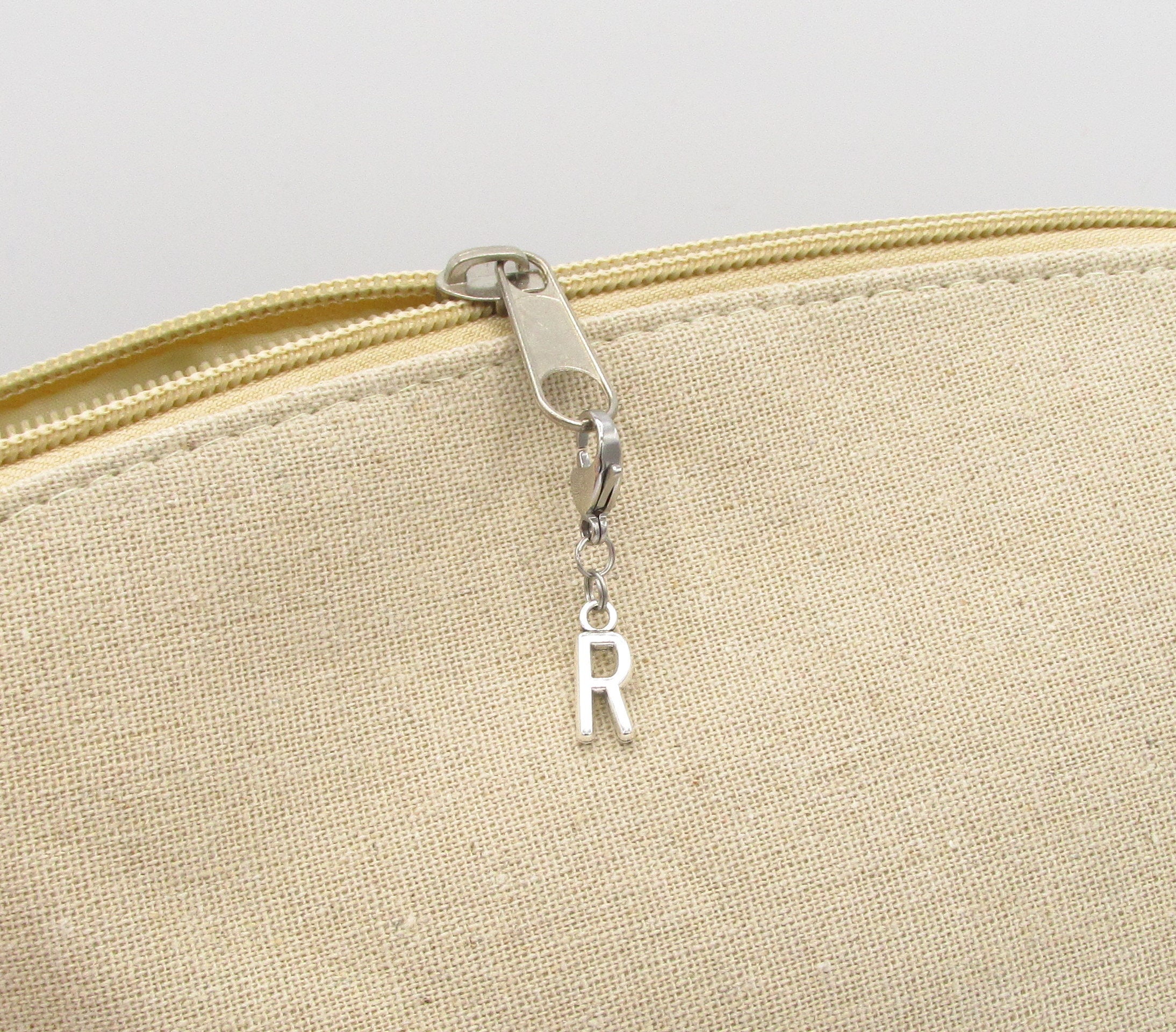 Initial Zipper Pull- Choose a Letter, Letter Zipper Pull, Letter Zipper ...