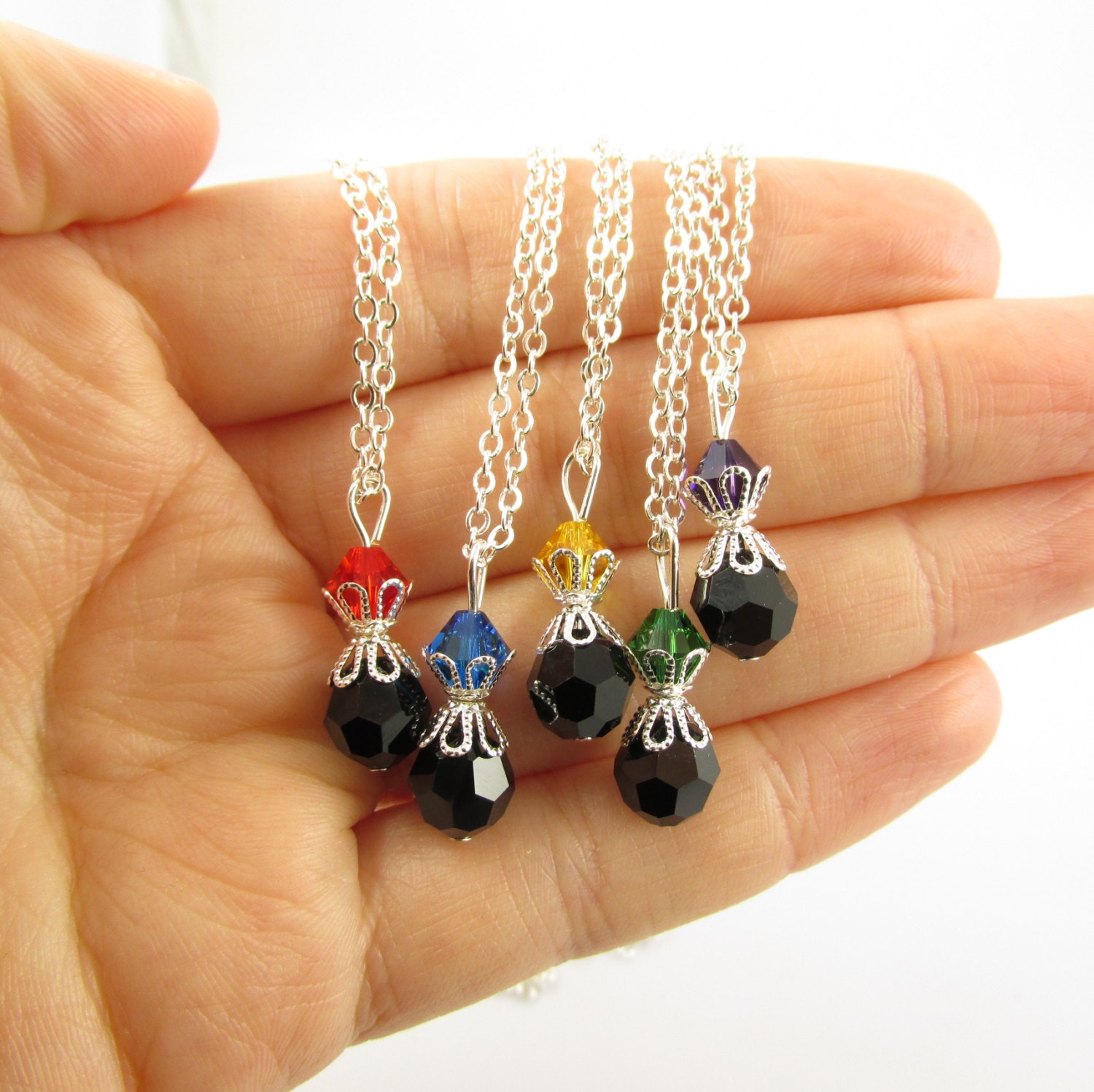 Bead Necklace Choose a Bead Birthstone Necklace Birthstone - Etsy