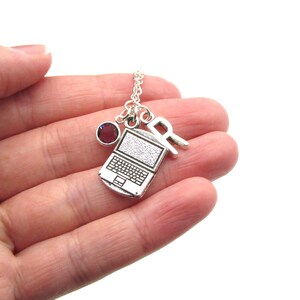 Computer Bracelet- Birthstone and Initial, Computer Jewelry, Geek ...