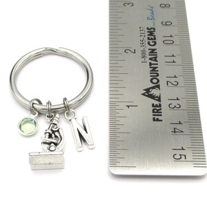 Microscope Keychain- Choose a Birthstone and Initial, Microscope ...