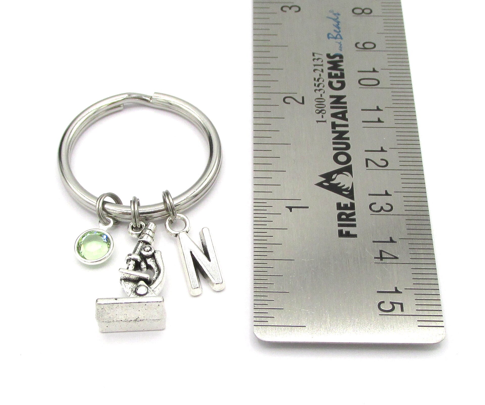 Microscope Keychain Choose a Birthstone and Initial - Etsy