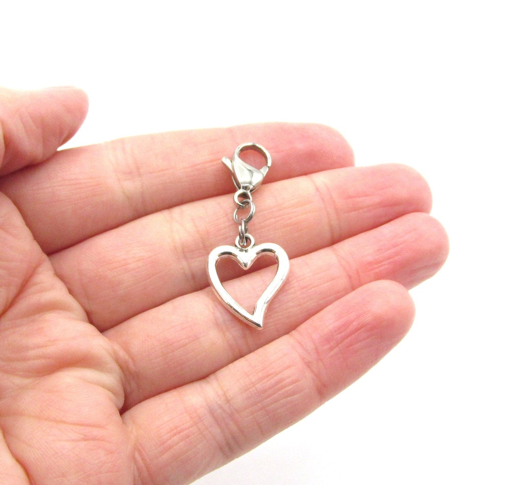 Heart Zipper Pull, Heart Pull, Heart Gift, Heart Lobster Claw, Heart ...
