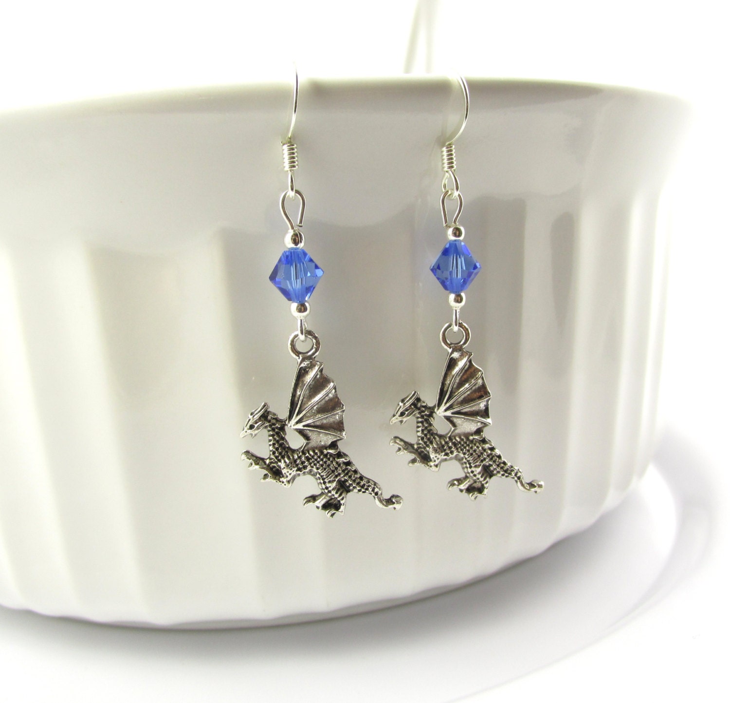 Dragon Earrings Choose a Birthstone Dragon Birthstone - Etsy