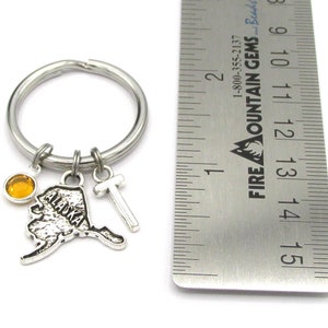 Alaska Keychain- Choose a Birthstone and Initial, Alaska Keyring ...