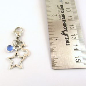 Star Zipper Pull- Choose a Birthstone and Initial, Personalized Star ...