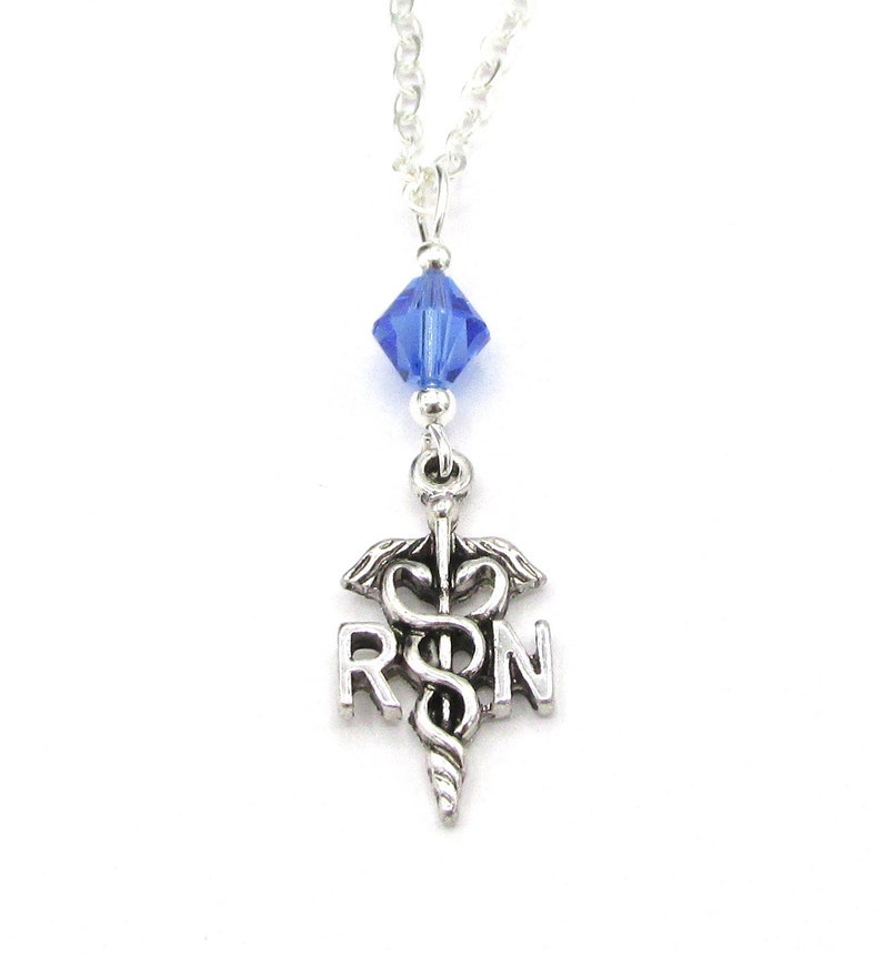 RN Necklace- Choose a Birthstone, RN Jewelry, Nurse Necklace, Nurse ...