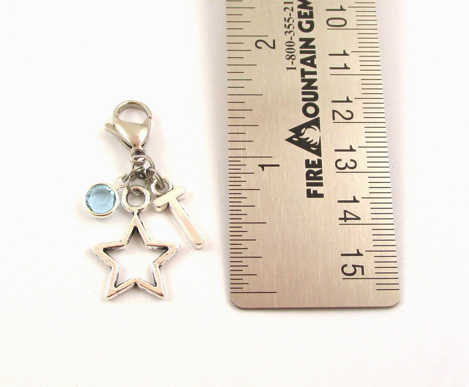 Star Zipper Pull Choose a Birthstone and Initial - Etsy