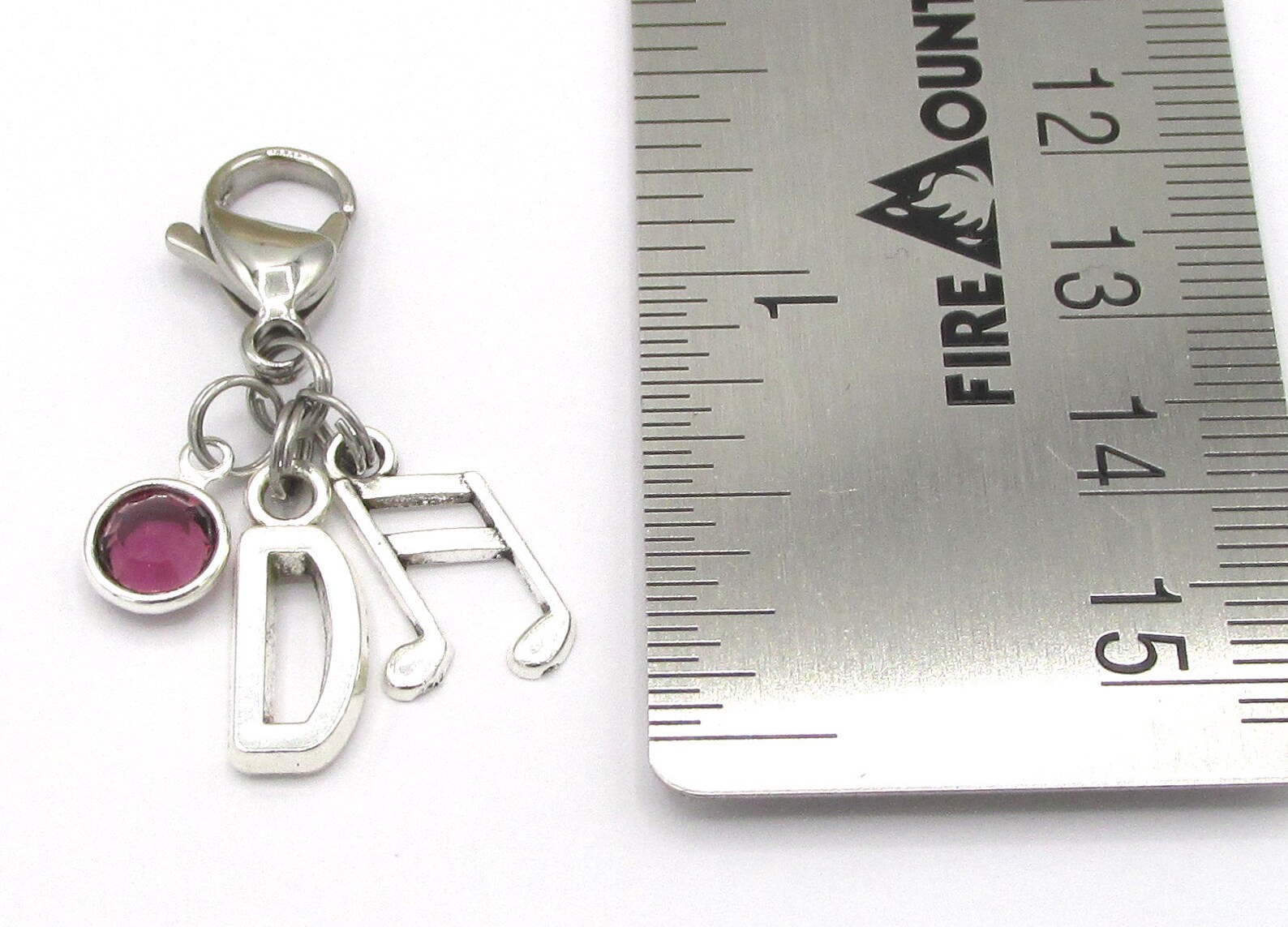 Music Zipper Charm- Birthstone and Initial, Music Zipper Pull, Music ...