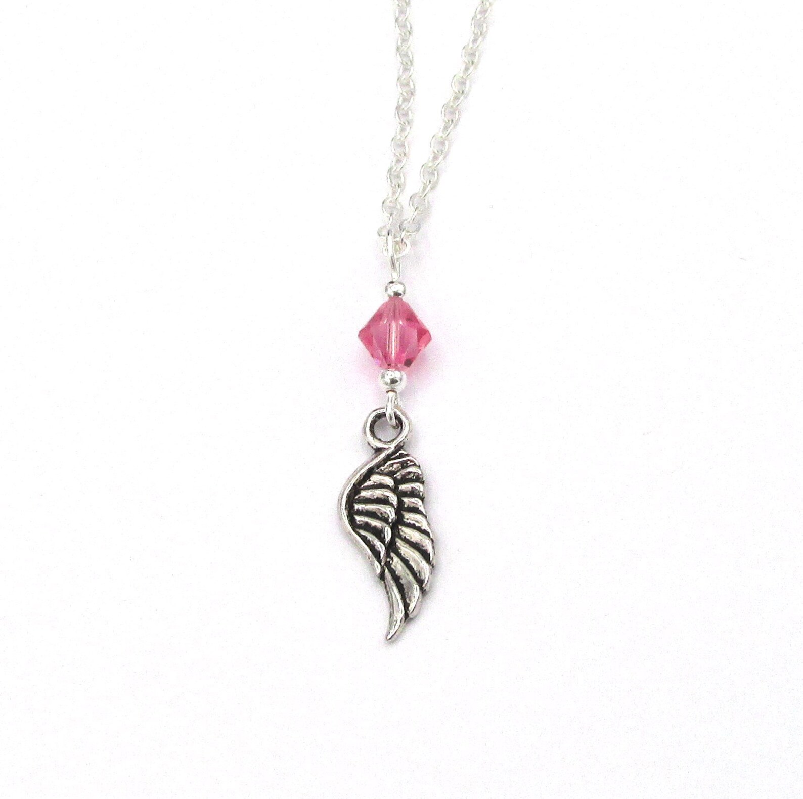 Wing Necklace Choose a Birthstone Wing Jewelry Angel Wing - Etsy