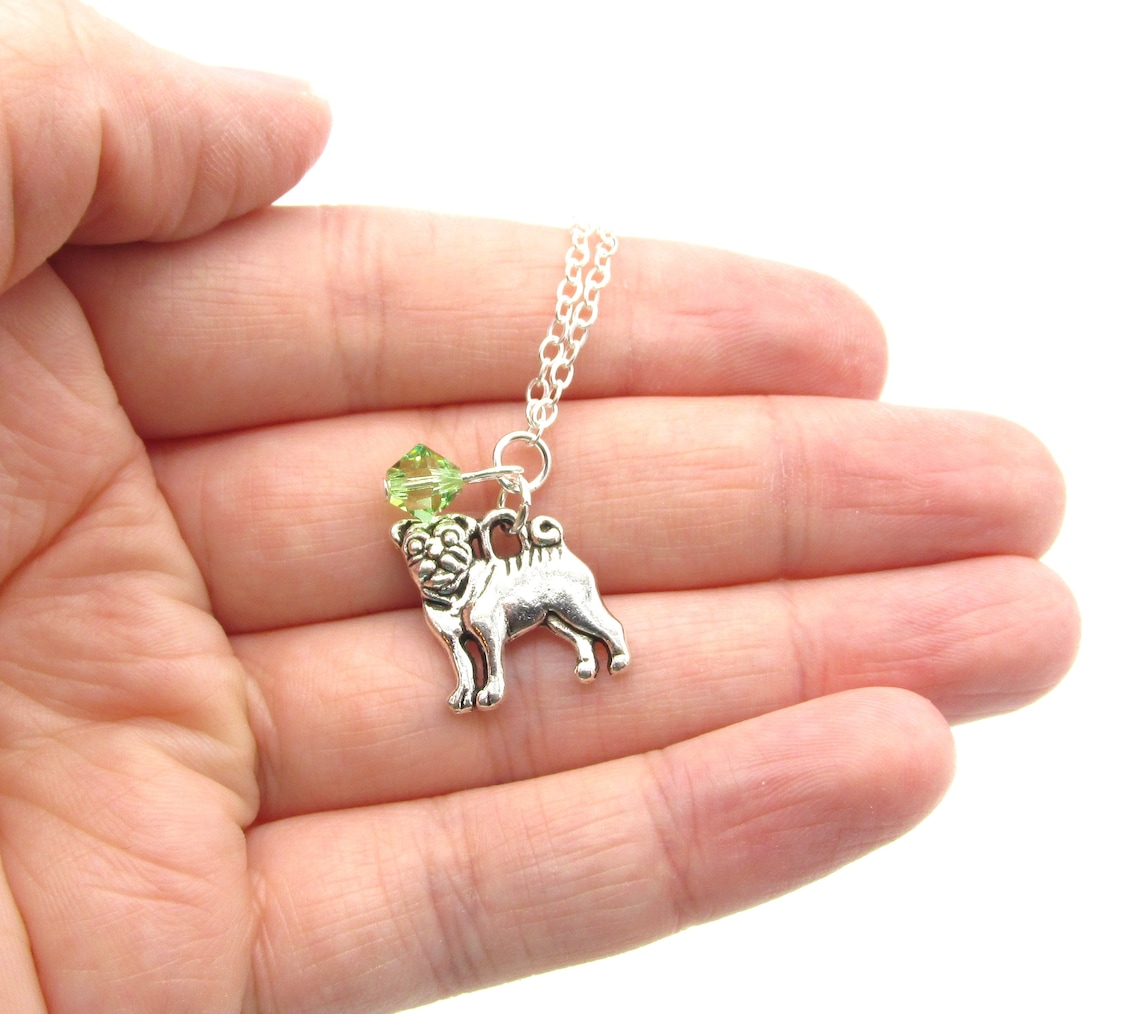 Pug Bracelet- Choose a Birthstone, Pug Jewelry, Pug Birthstone, Dog ...