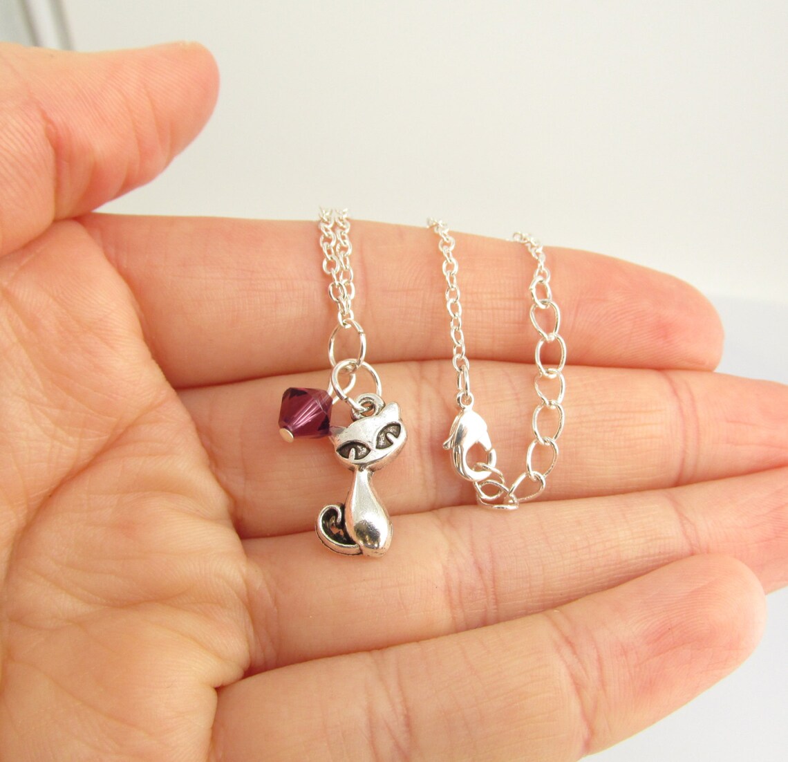 Cat Bracelet Choose a Birthstone Cat Birthstone Cat - Etsy