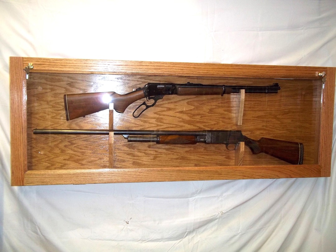 Locking Display Case for Rifle and Shotgun - Golden Oak Finish - Etsy