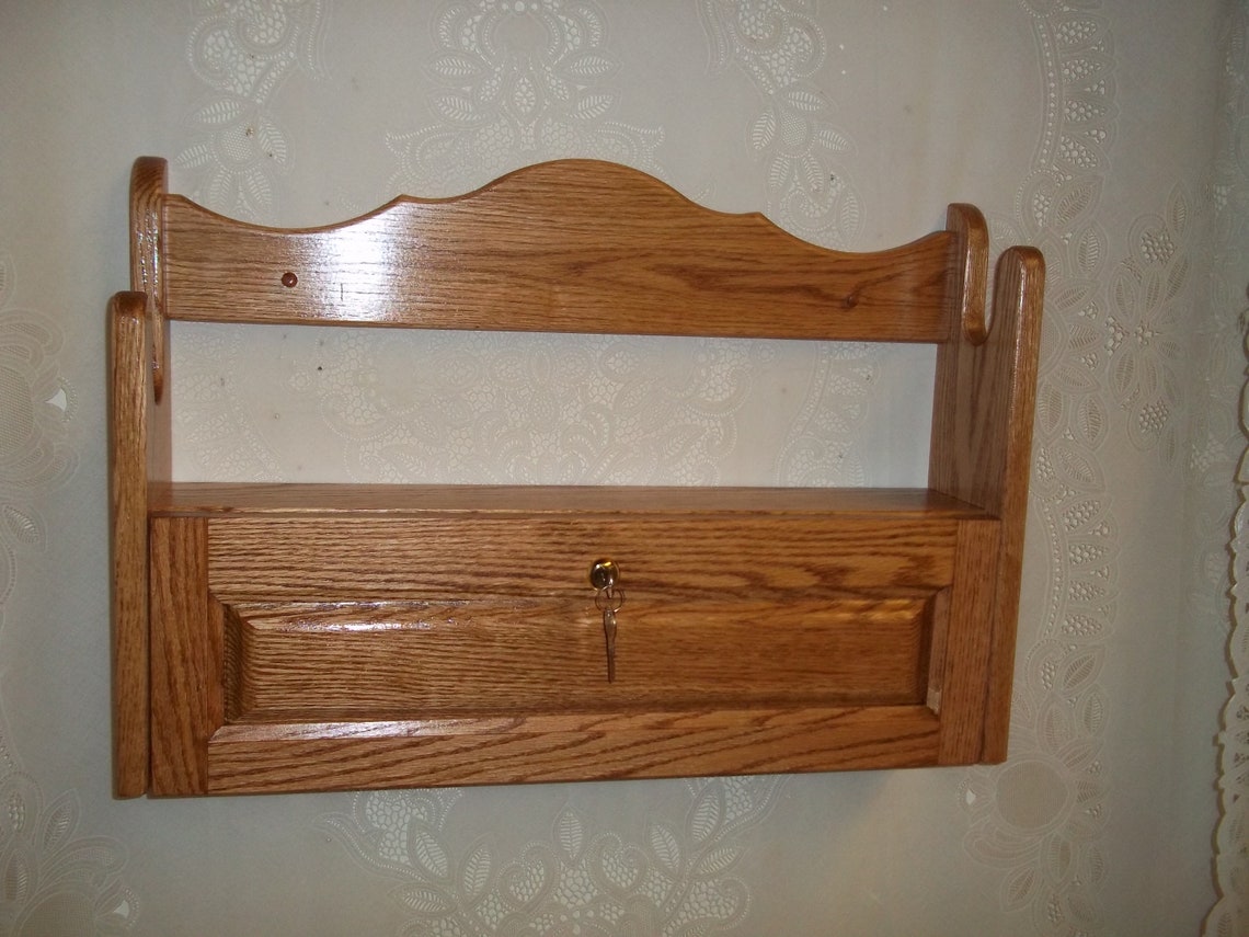 1 Gun Rack With Locking Storage Compartment Golden Oak - Etsy