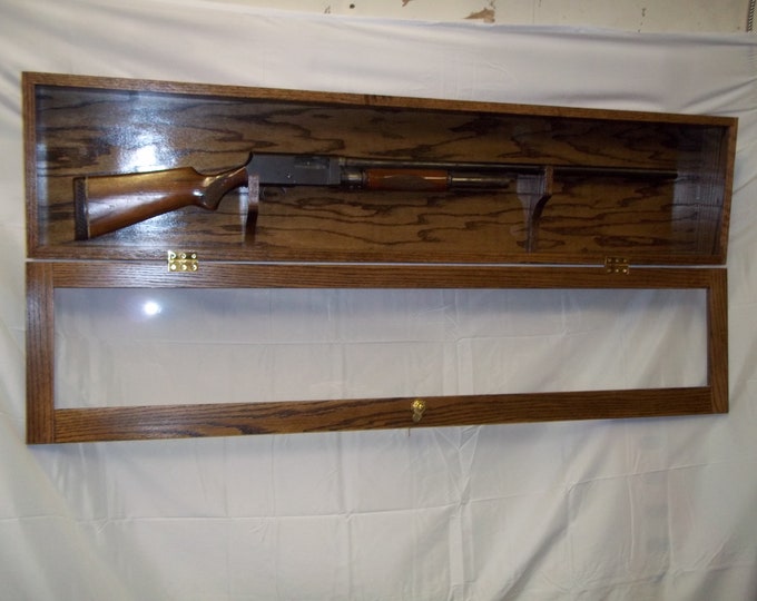 Locking Wall Display Gun Case Walnut Finish - Etsy