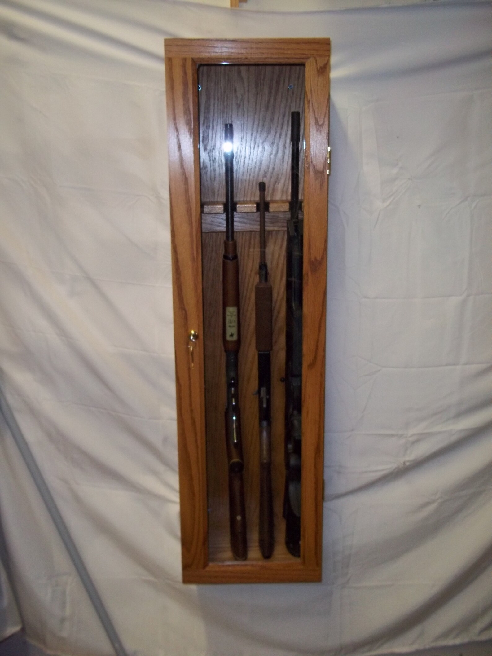 Red Oak Locking Gun Cabinet for 4 Rifles - Etsy