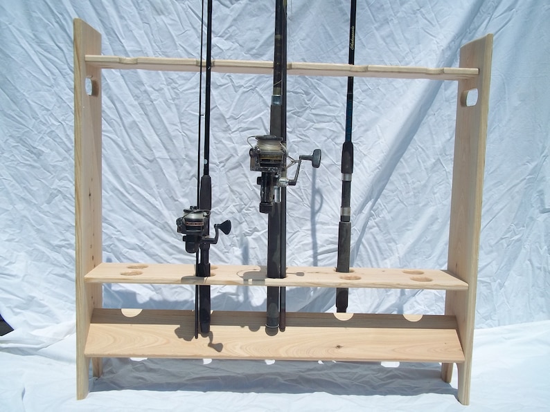 Fishing Pole Rack Freestanding Unfinished - Etsy