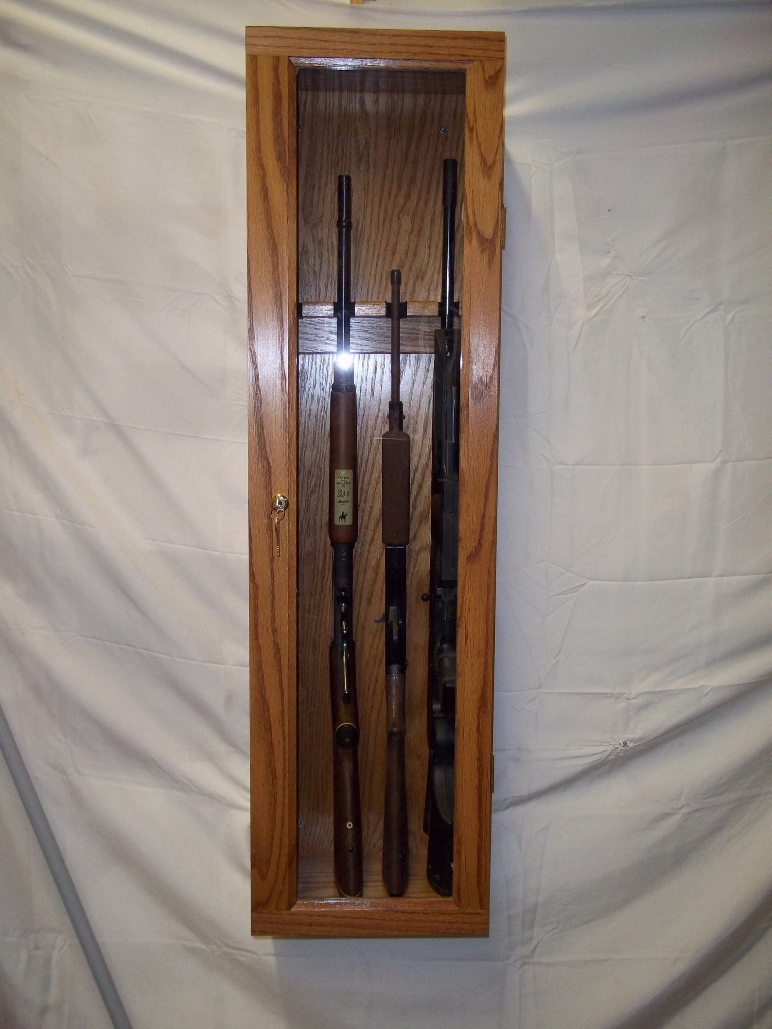Red Oak Locking Gun Cabinet for 4 Rifles - Etsy