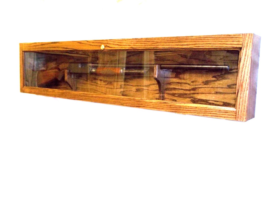 Locking Wall Display Gun Case -golden 0alk or Walnut Finish - Etsy