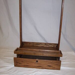 Red Oak 8 Gun Display Rack W/ Locking Drawer - Available Walnut or ...