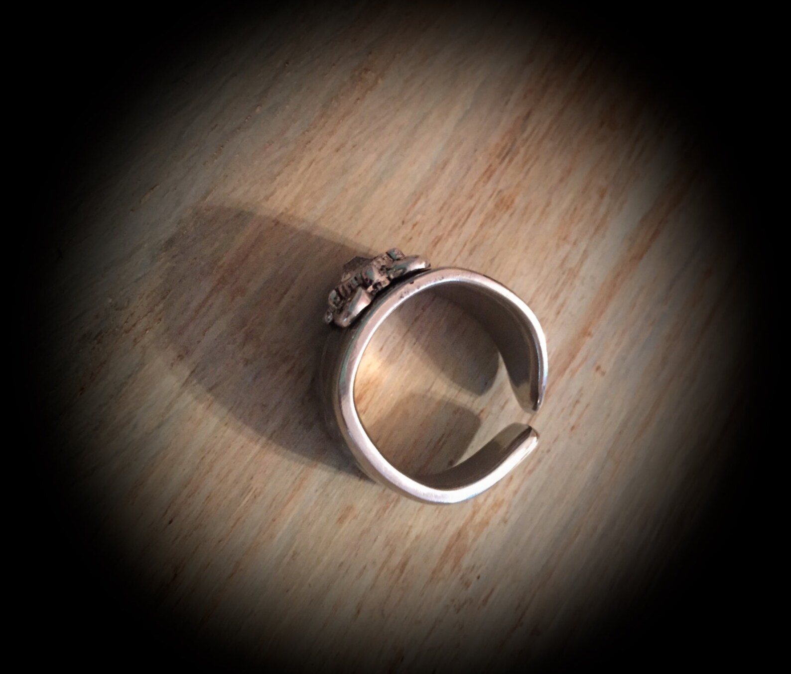 Silver Spoon Ring With Crystal - Etsy