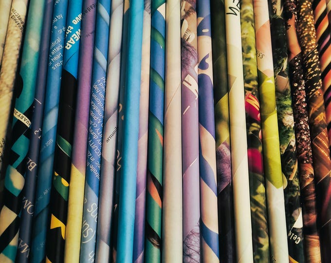 Rolled Magazine Page Straws: Paper Art Supply - Lot of 100 - Etsy