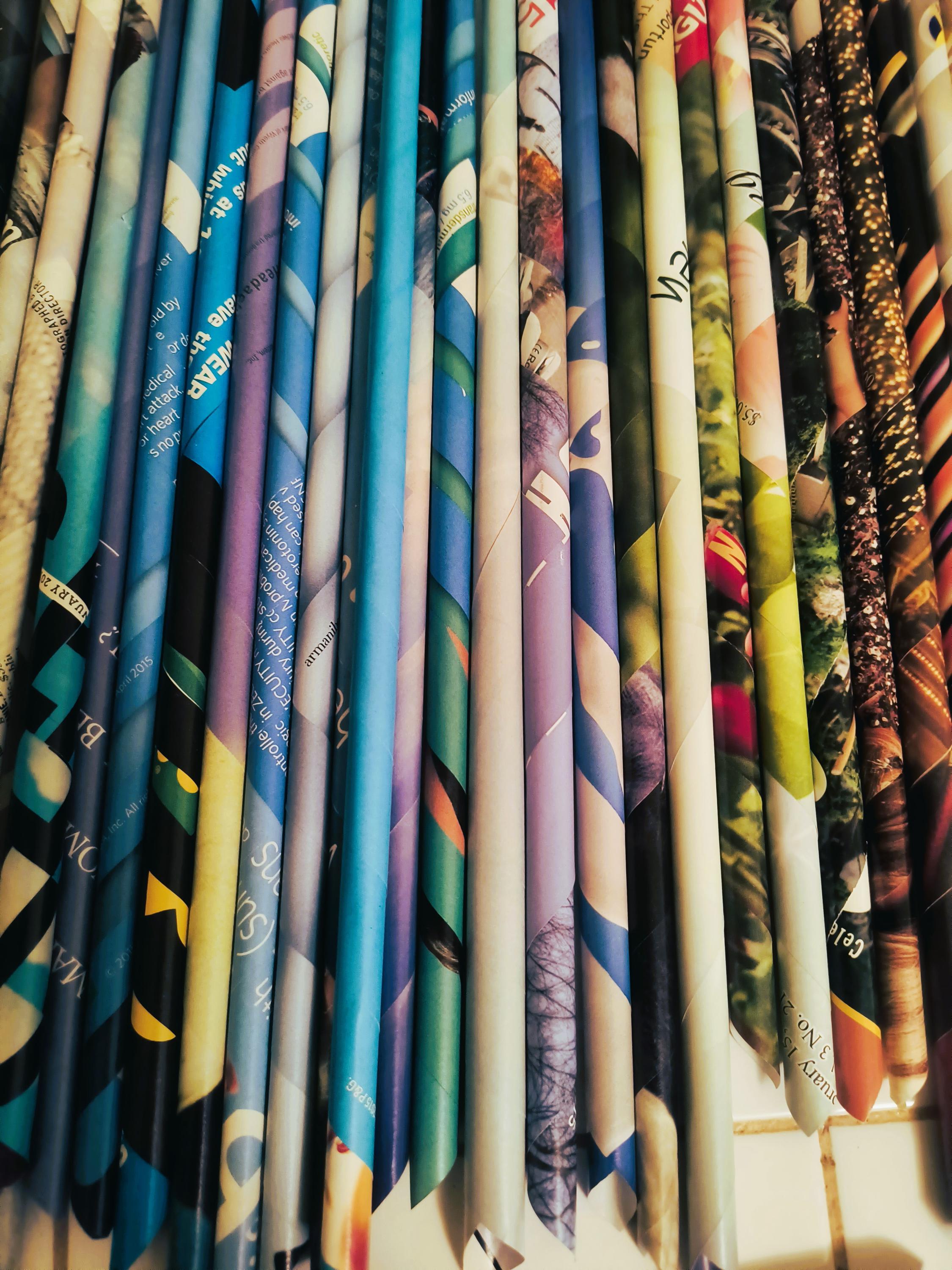 Rolled Magazine Page Straws: Paper Art Supply - Lot of 100 - Etsy