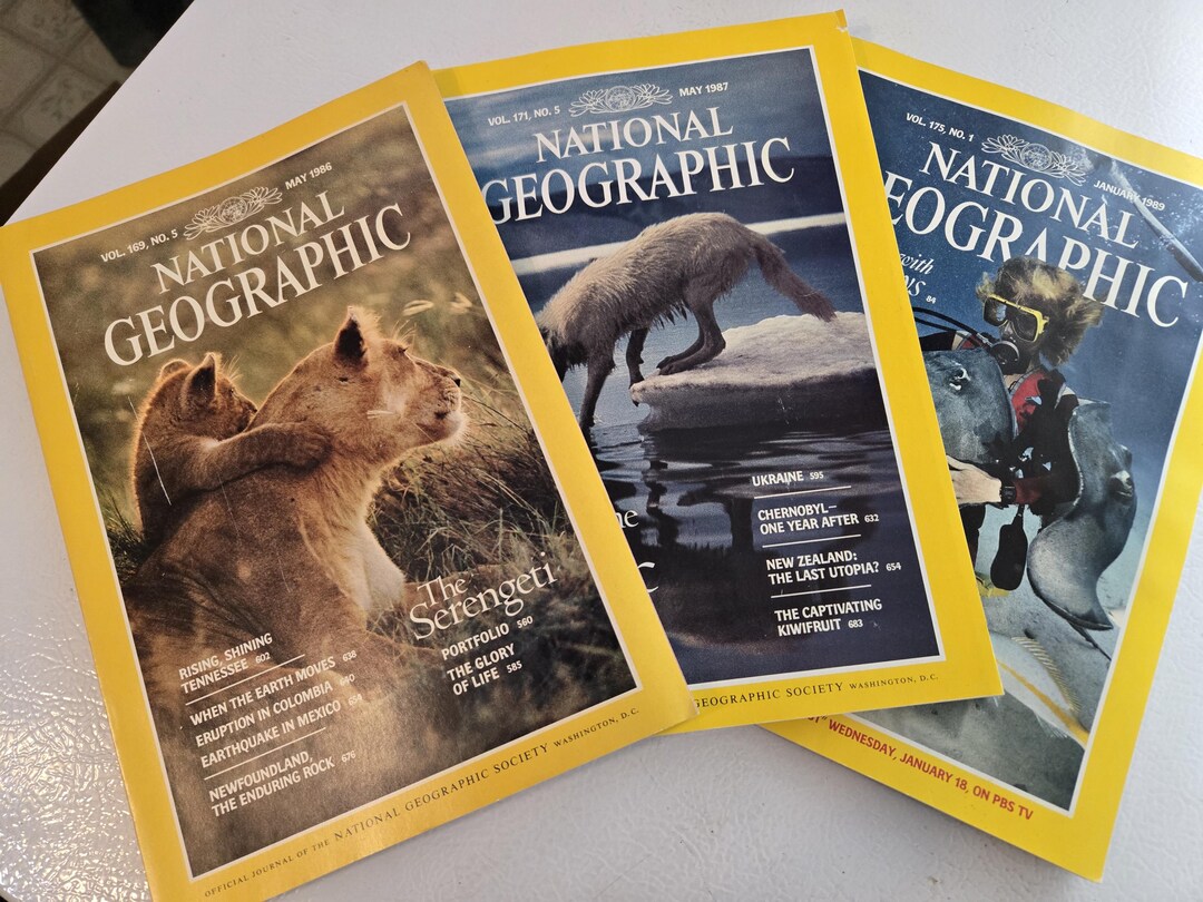 1980's and 1990's Assorted National Geographic Magazines-vintage ...