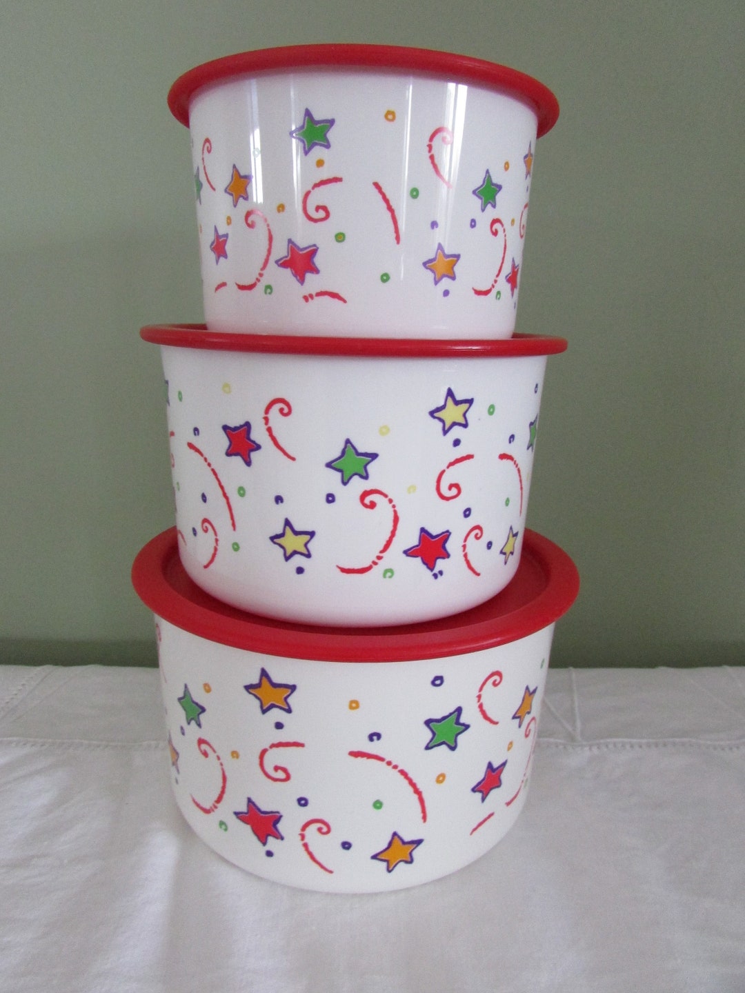 Vintage Tupperware Set of 3 Canisters 2709A 2708A 2707A - Etsy