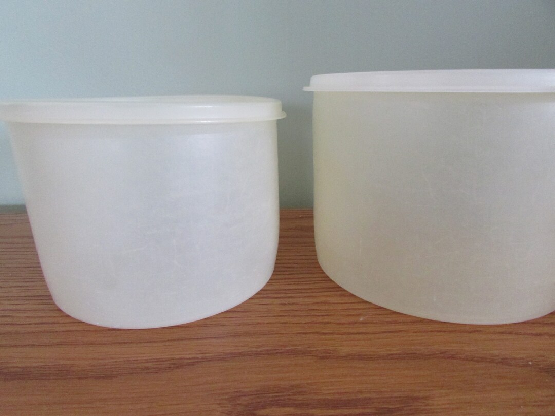 Two Vintage Tupperware Canisters With Lids 251 & 252 Tupperware Sheer ...