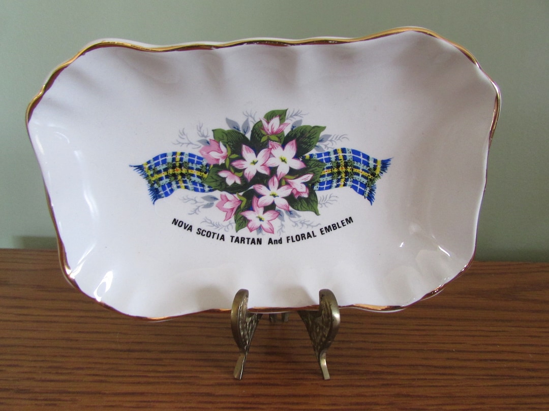 Vintage Lord Nelson Pottery Dish - Nova Scotia Tartan and Floral Emblem ...