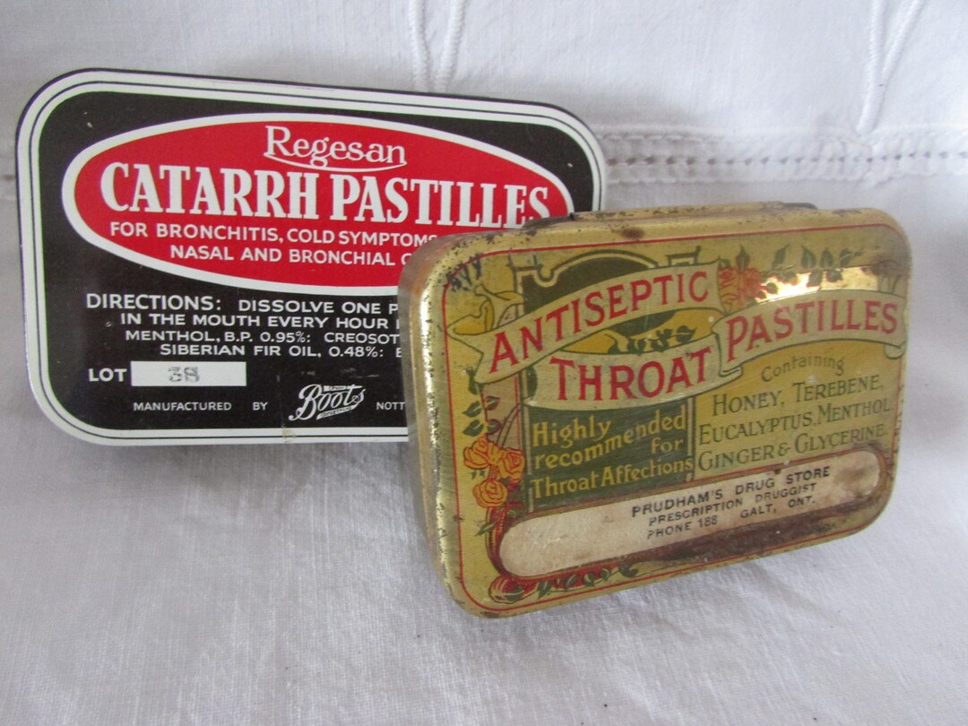 Two Vintage Pastilles Tins Regesan Catarrh Pastilles Tin - Etsy