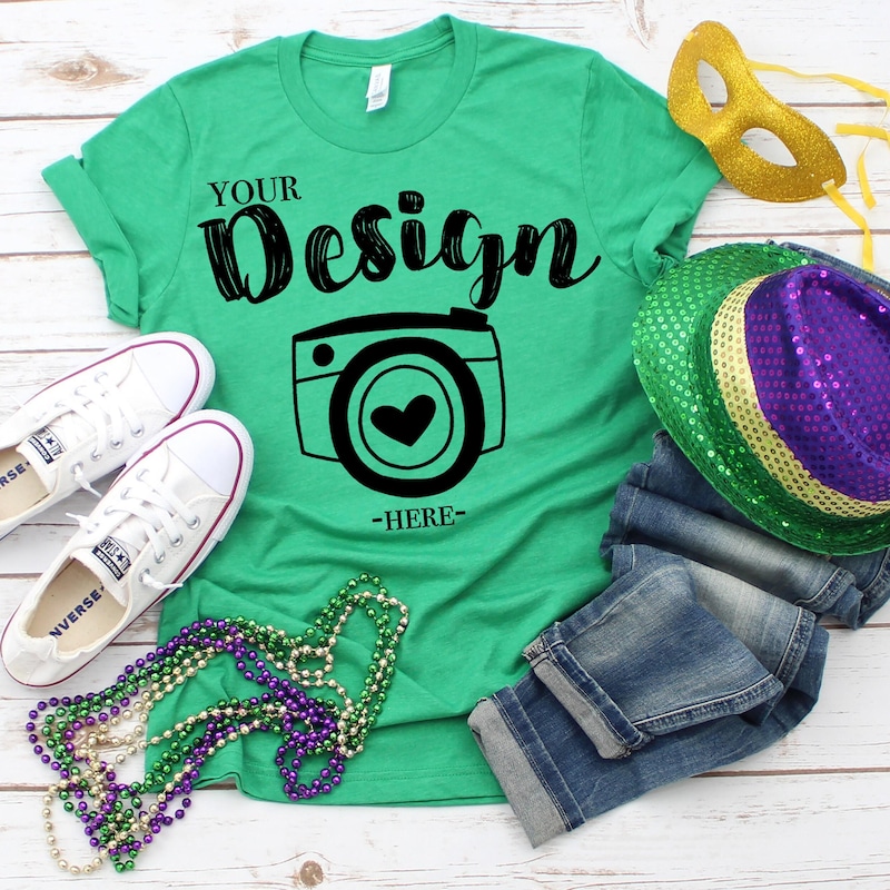 Mardi Gras Tee Mockup - Etsy
