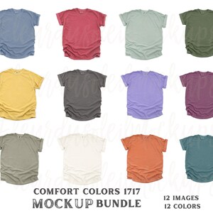 12 Colors Comfort Colors 1717 Mockup Bundle C1717 CC 1717 T-shirt Mock ...