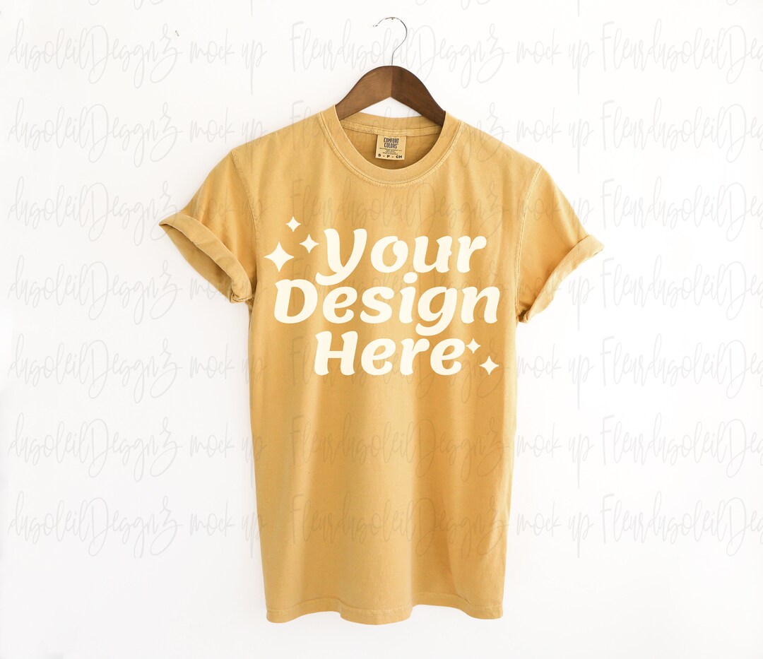 Comfort Colors Mustard T C1717 Mockup 1717 Mustard T Shirt Mockup ...