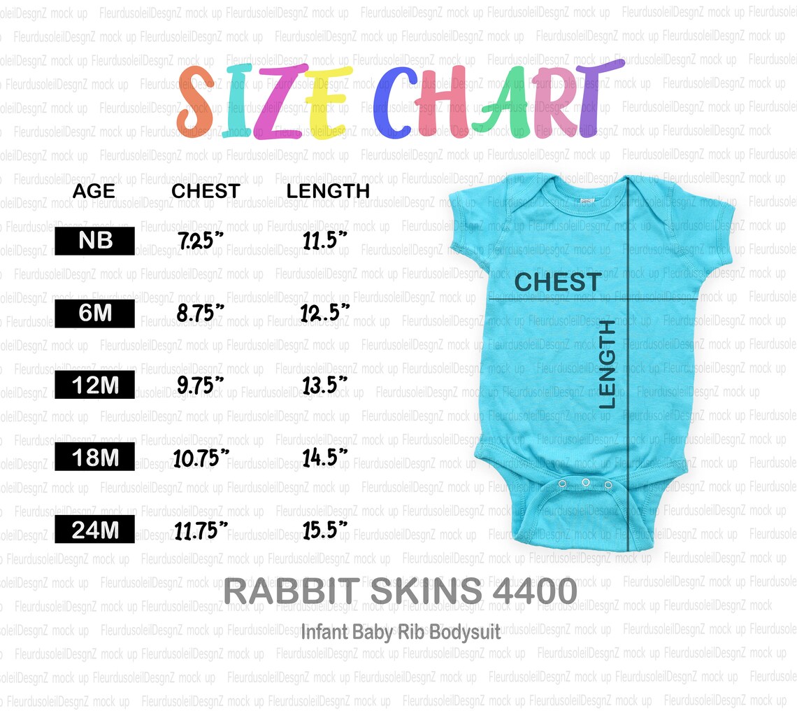 Rabbit Skins Sizes Rabbit Skins Baby Size Chart Rabbit Skins | Etsy