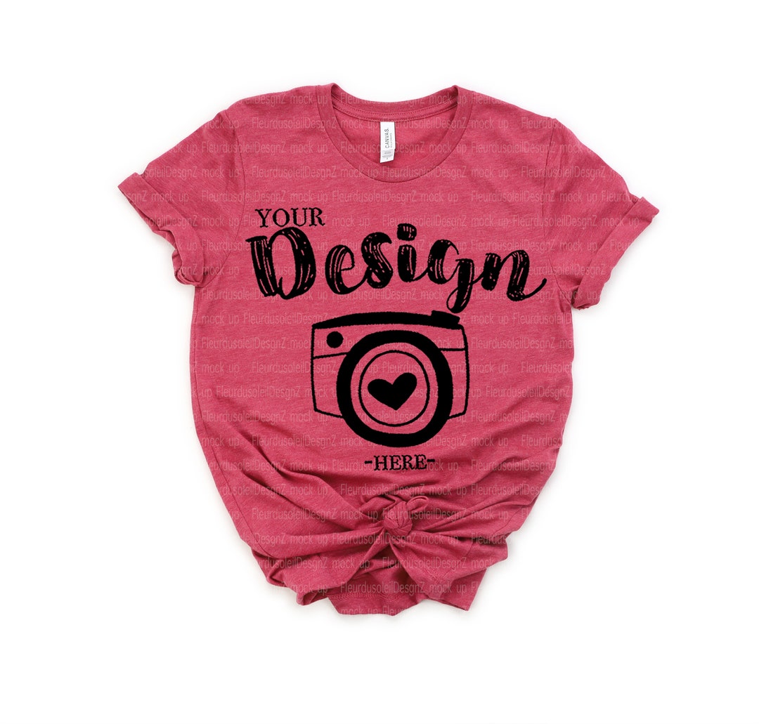 Heather Raspberry Bella Canvas Mockup | Bella Canvas T-shirt Mockup ...