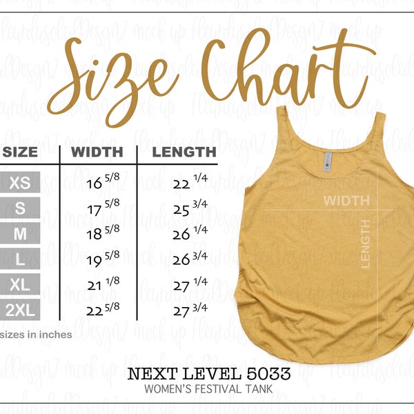 Festival Tank Size Chart - Etsy