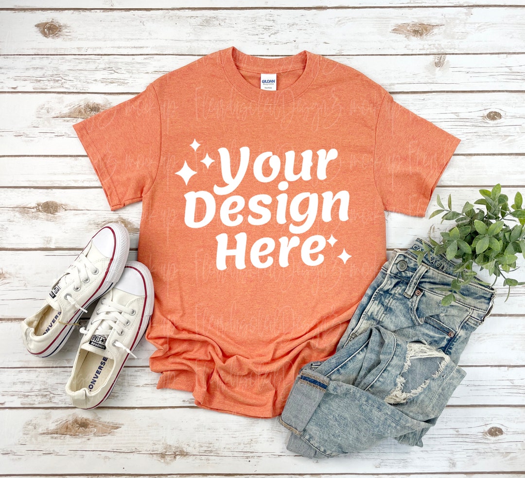 Gildan 5000 Sunset Mockup, Sunset Unisex T-shirt Mock Up, T-shirt ...