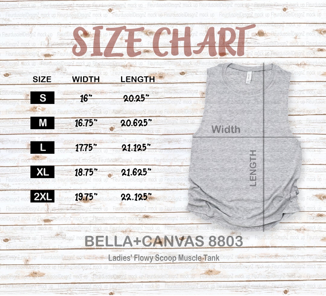 Bella Canvas Size Chart | Bella + Canvas 8803 Size Chart | Bella Canvas ...