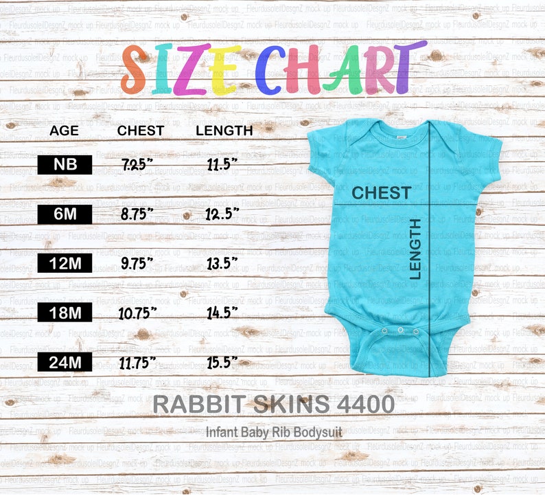 Rabbit Skins Sizes Rabbit Skins Baby Size Chart Rabbit Skins - Etsy