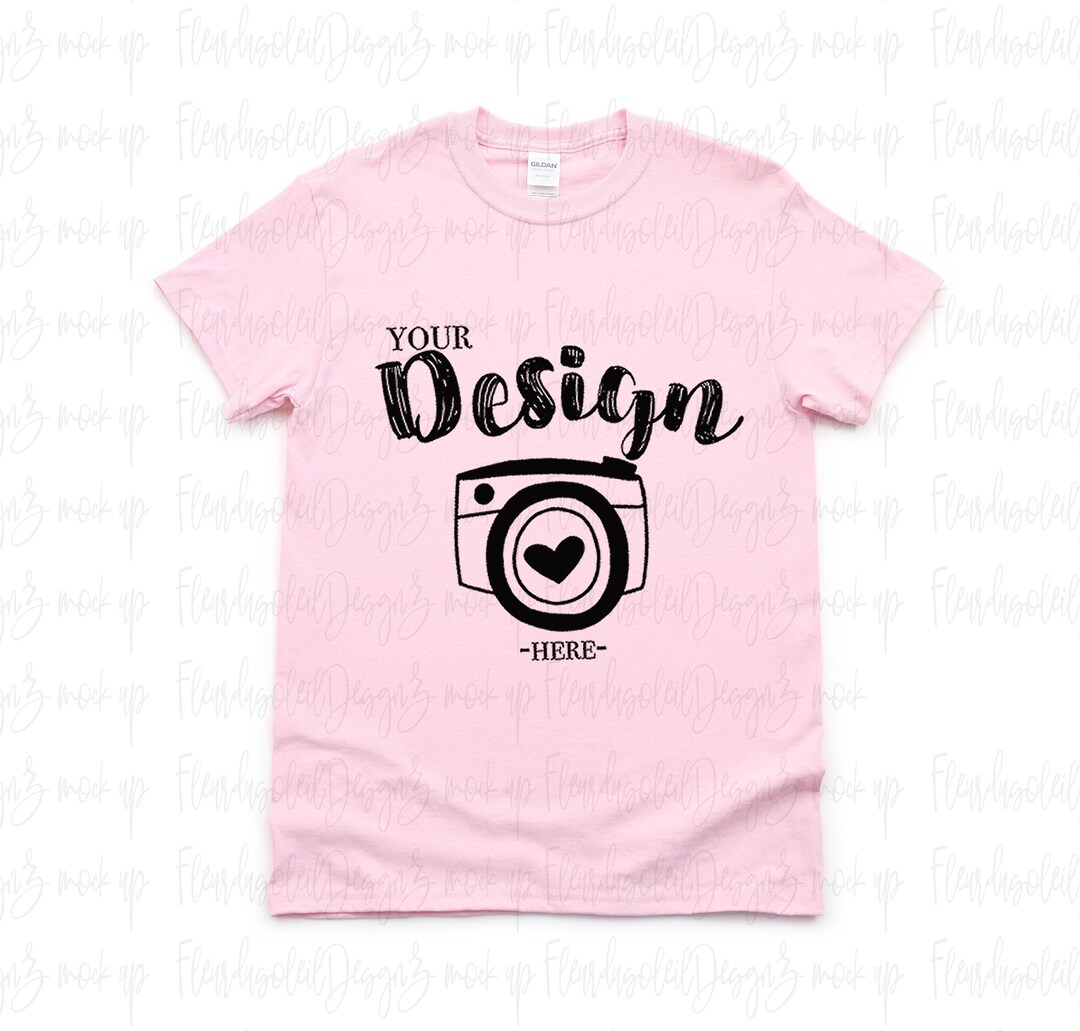 Gildan 5000 Pink Tshirt Mockup Pink T-shirt Mock up T-shirt Photo Mock ...